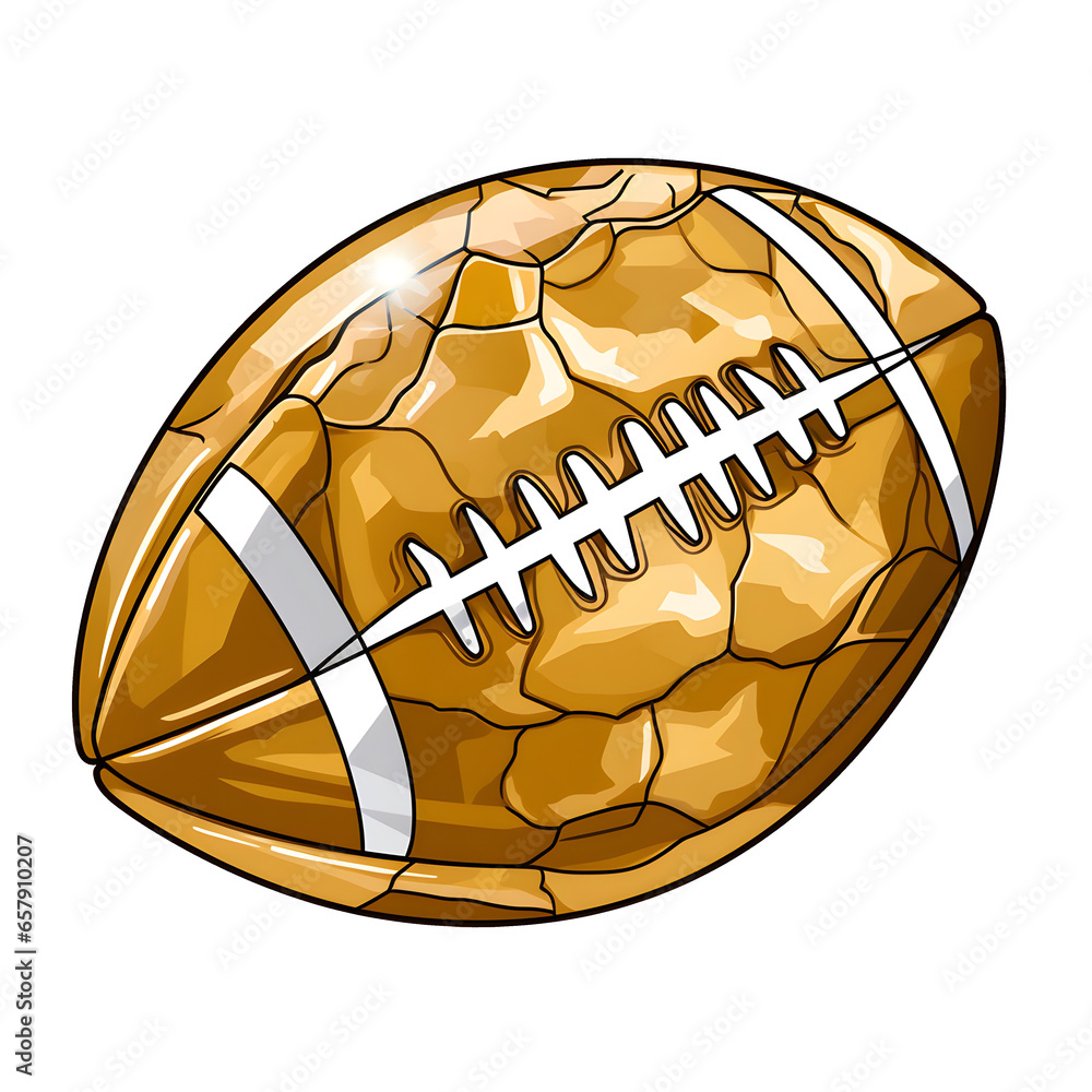 cartoon clipart of american football made from gold, american football ...