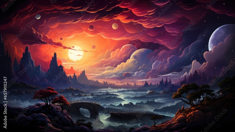 Fascinating space: the art of optical illusions. Mysterious cosmic ...