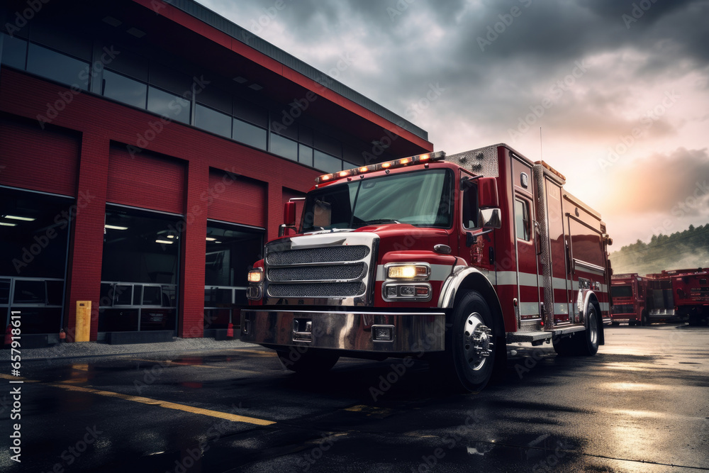 The dedicated team of firefighters responds swiftly to an emergency ...