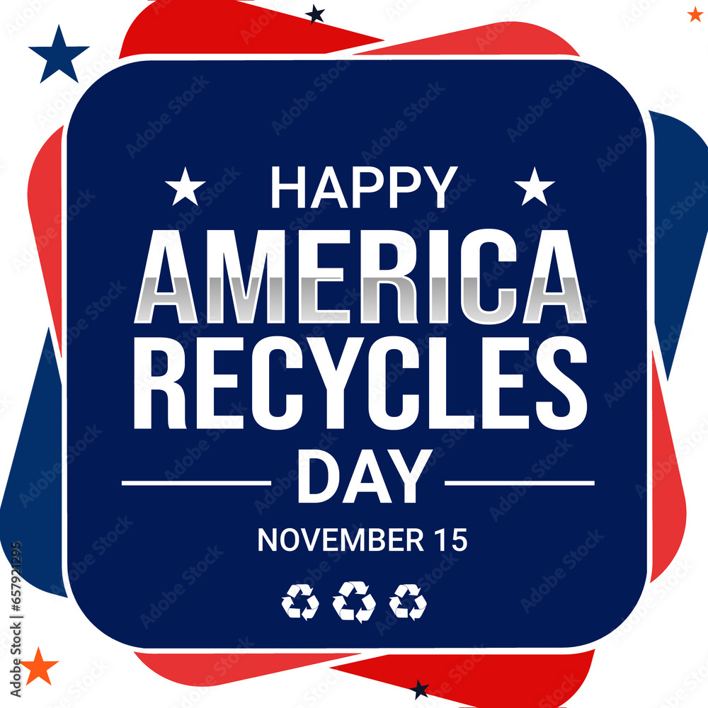 America Recycles day wallpaper in patriotic blue color with stars ...