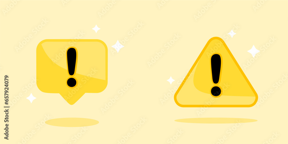 Exclamation attention caution sign - A yellow triangle with an ...
