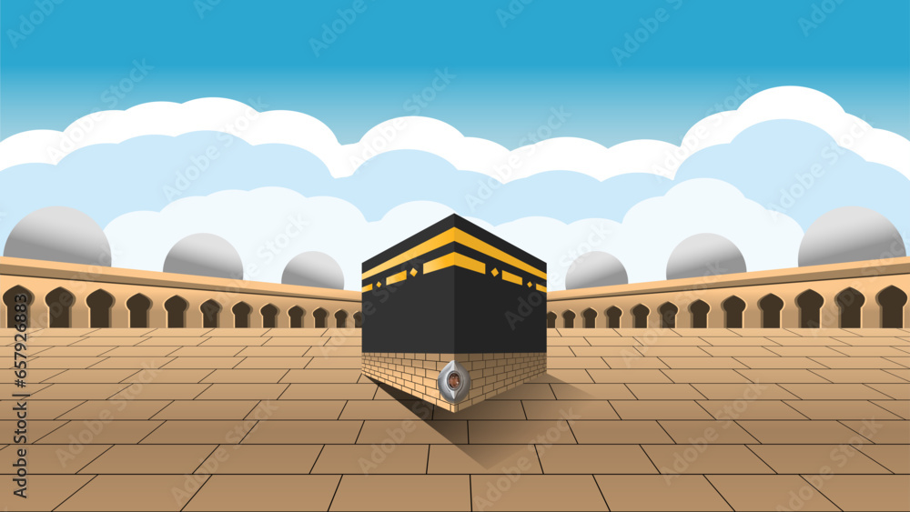 Vetor do Stock: Vector illustration mecca al Mukaromah Khane Kaaba ...