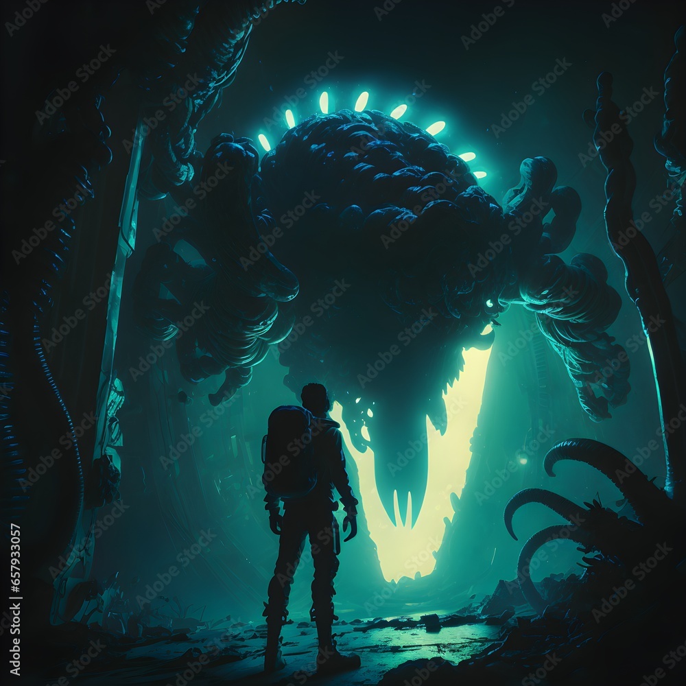 encounter with cosmic alien ectoplasmic life form terrifying hostile ...