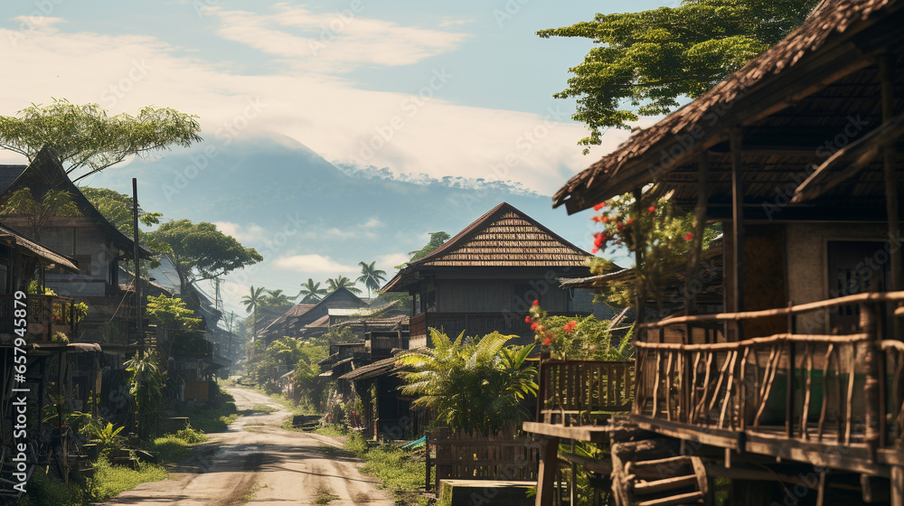 photorealistic detail of ancient rural Indonesia realistic photography ...