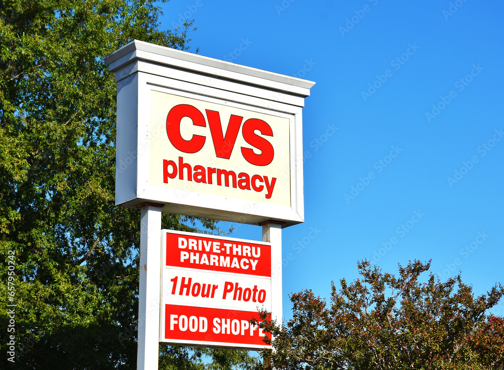 Foto de CVS Pharmacy Sign, Fayetteville, North Carolina, USA do Stock ...