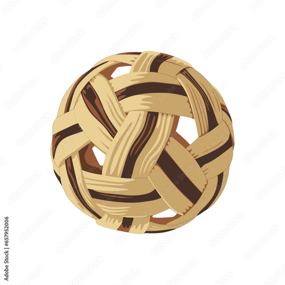 Sepak takraw ball in flat 3d realistic vector illustration design style ...