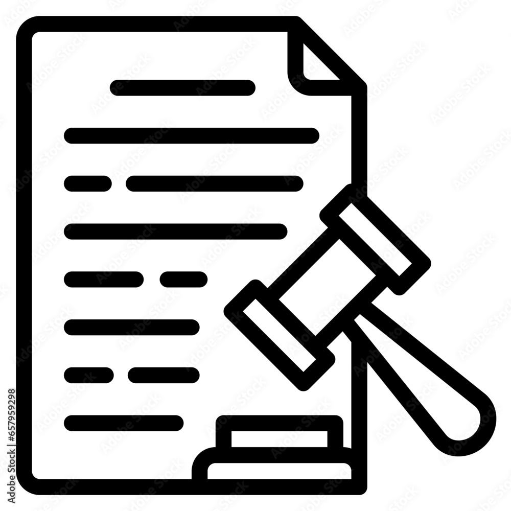 Legal Document Icon, Line style icon vector illustration, Suitable for ...