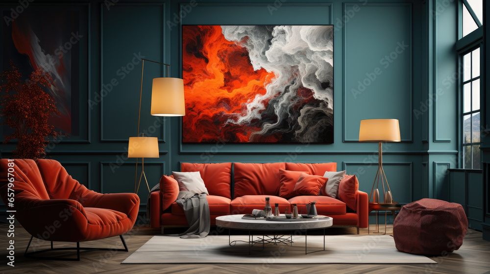 a striking solid background with a fiery red color that captures ...