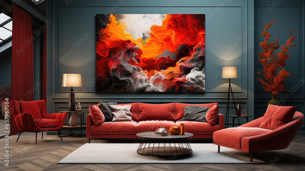 a striking solid background with a fiery red color that captures ...