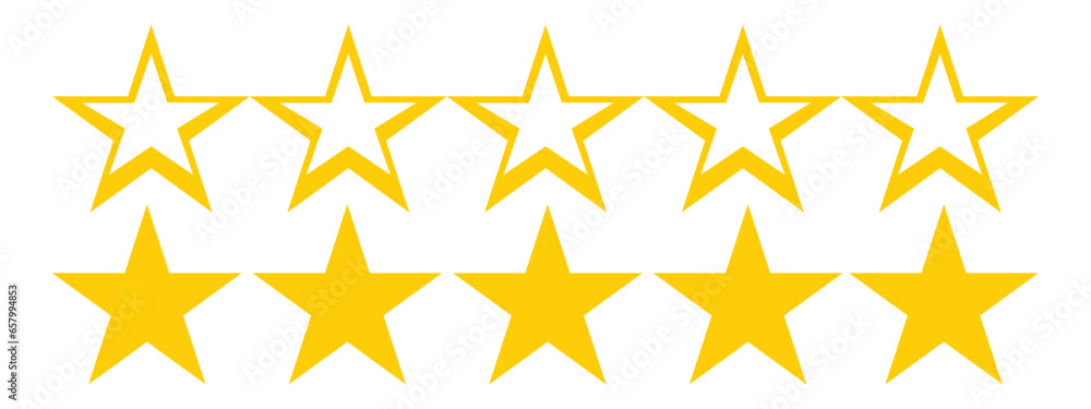 Star vector icons. Three stars customer product rating review. Set of ...