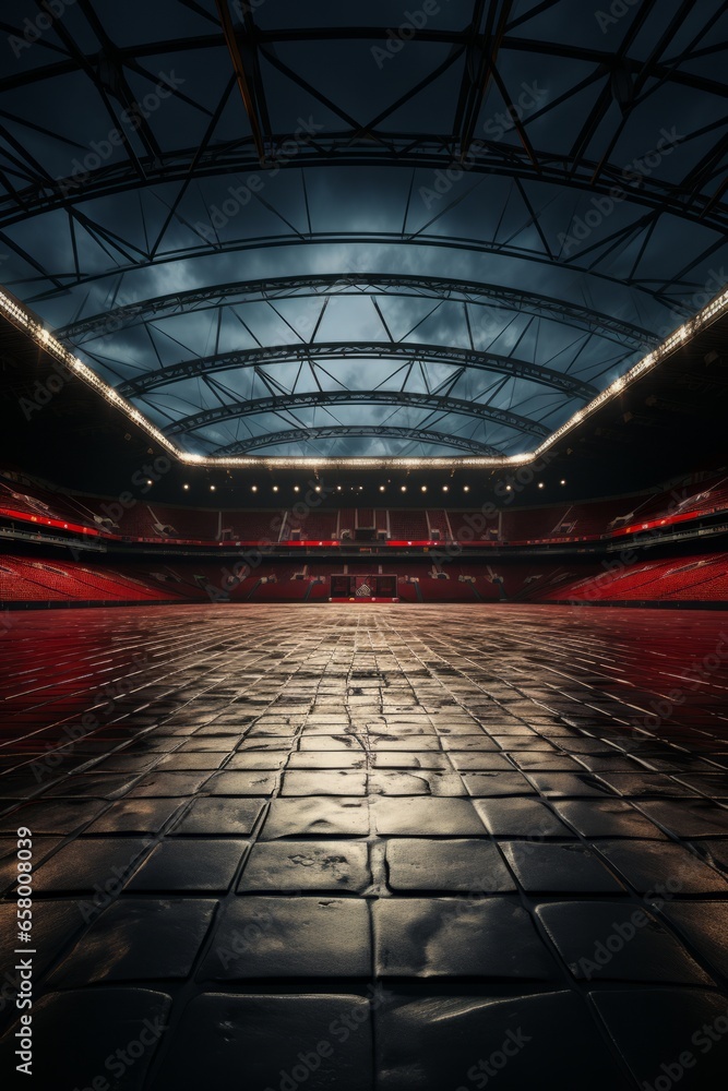 Empty stadium stage, showcasing the enormity of the venue and its ...