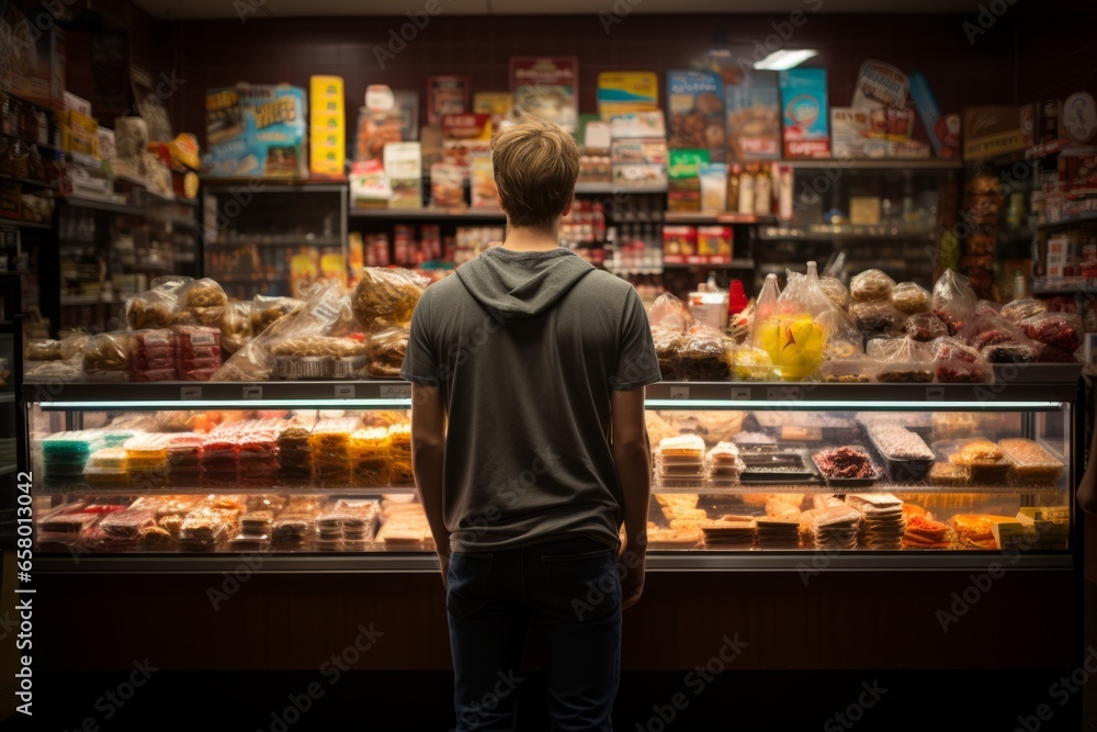 Customer browsing the aisles of a convenience store, Generative AI.jpeg ...