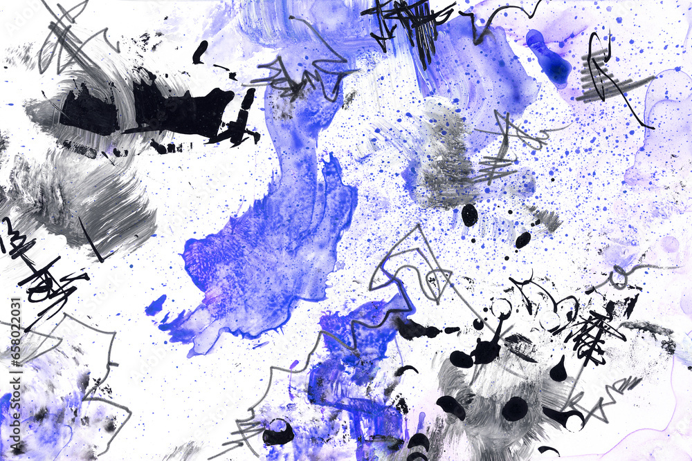 Contemporary abstract expressionism designed on canvas with paint ...