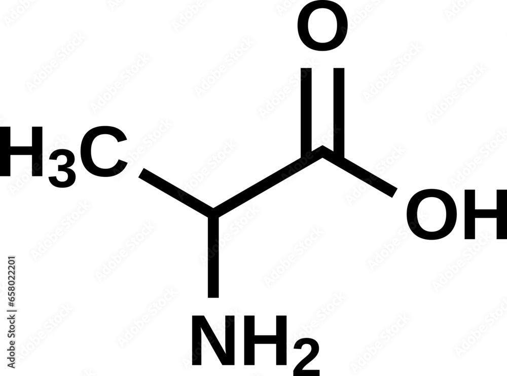 Amino acid alanine structural formula, vector illustration Stock Vector ...