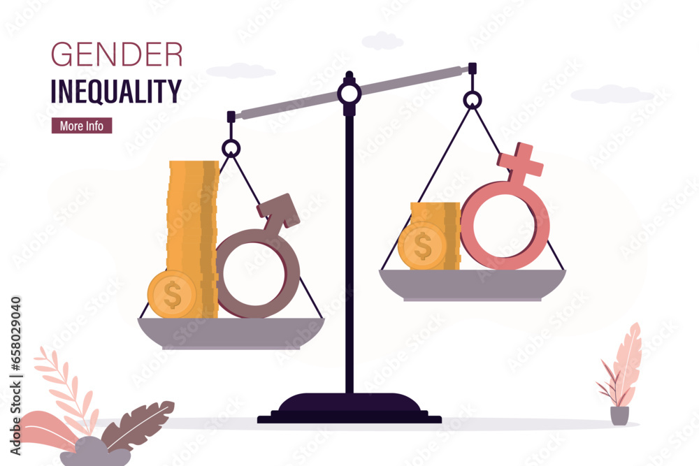 Gender Inequality Discrimination Sexual Inequality Sexism Of Man And Woman Sex Symbols On An