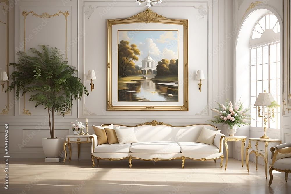 Create a mockup of a painting with a white background in an elegant and ...