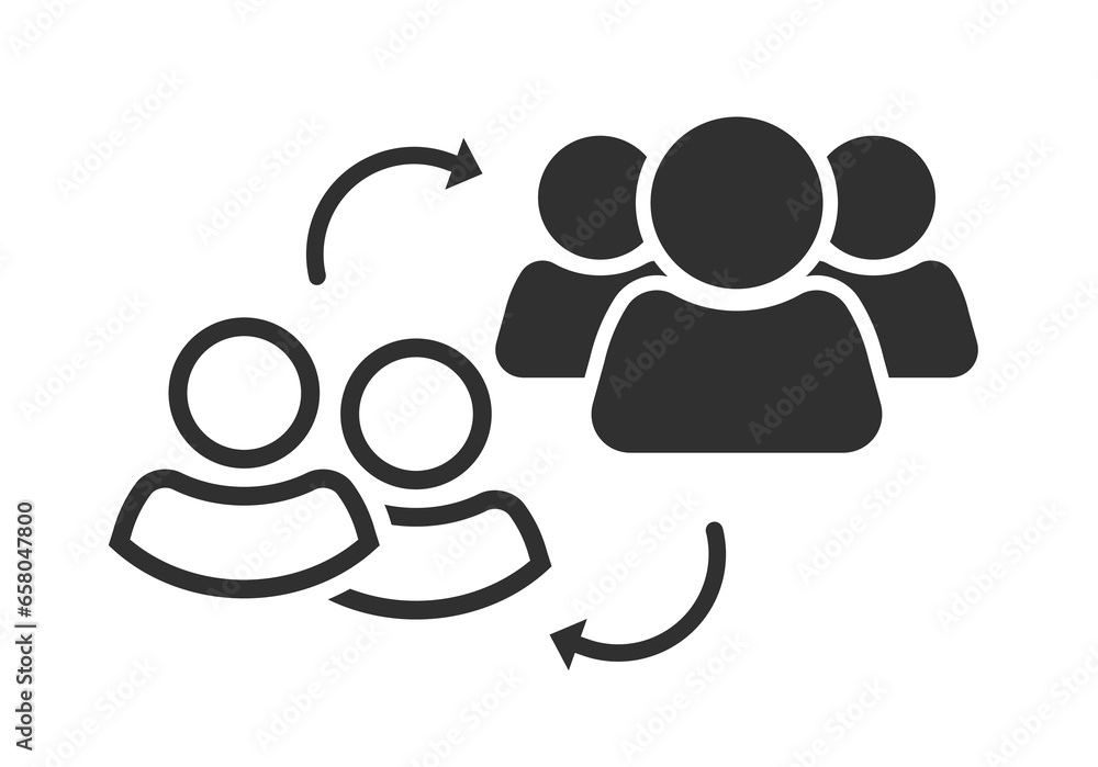 Exchange of user icon, turnover swap person staff vector simple ...