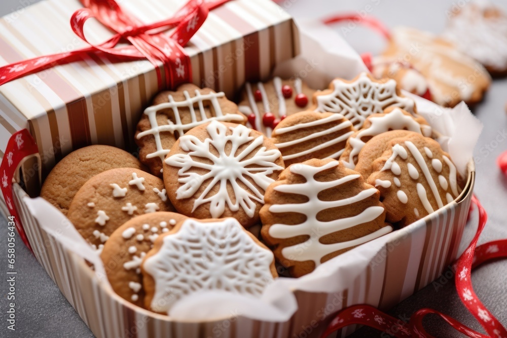 homemade boxing day cookies shaped like gift boxes Stock Photo | Adobe ...