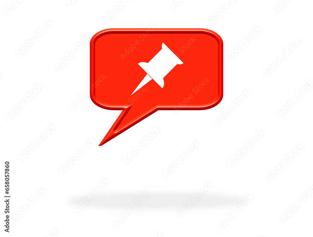 Symbol Sprechblase mit Stecker zum Merken oder als Erinnerung Stock ...