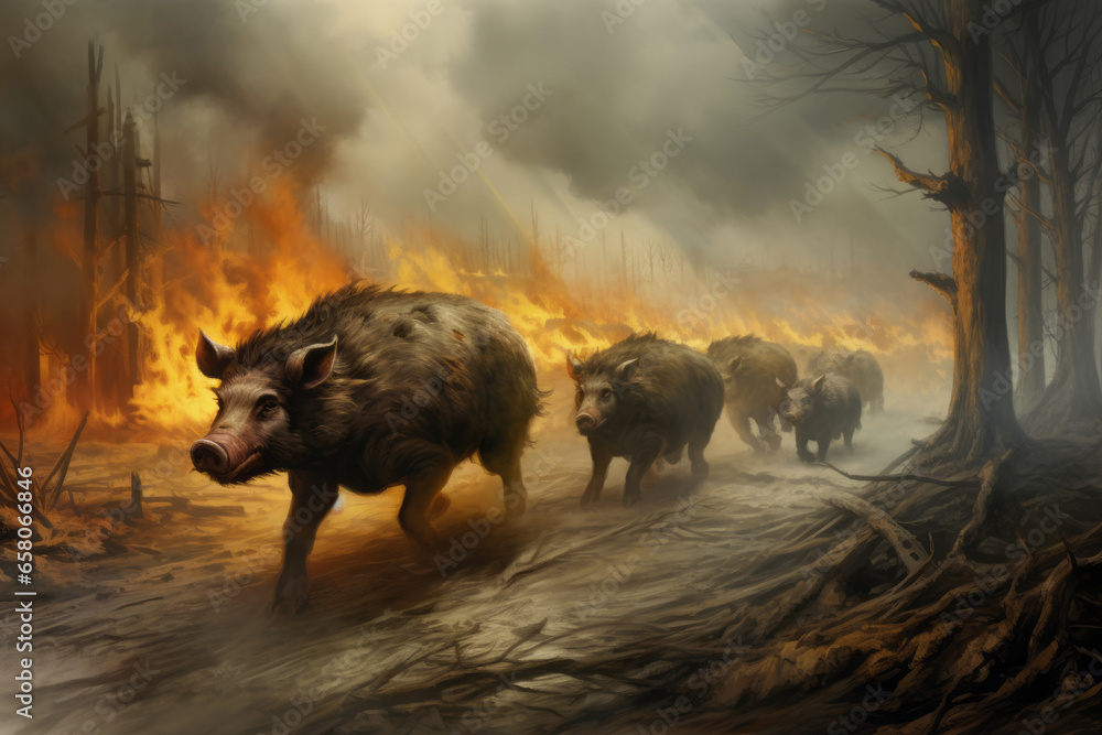 Generative AI problem of forest fires, climate change and global ...