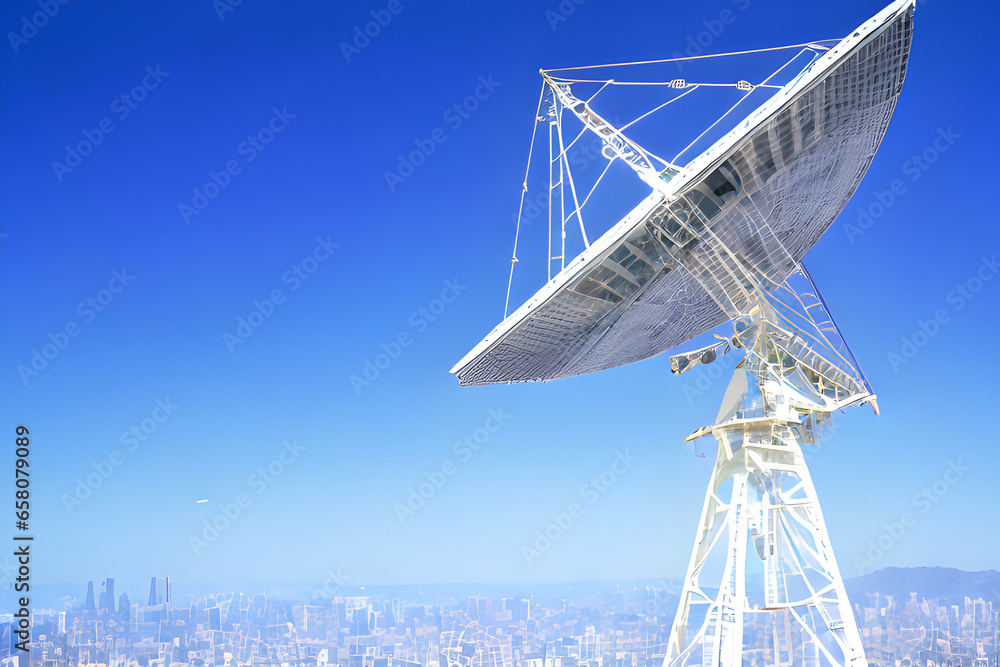 Radio Satellite Dish Array Receiving Wireless Signals On Communication ...