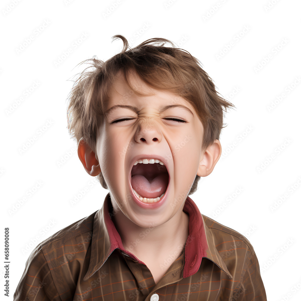 Angry rambunctious child on transparent background PNG Stock Photo ...