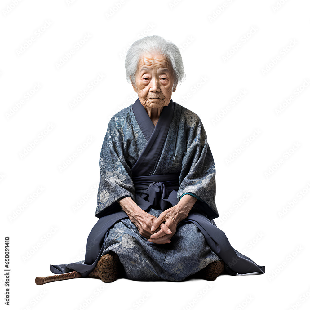 Elderly people with sad faces left alone on transparent background PNG ...