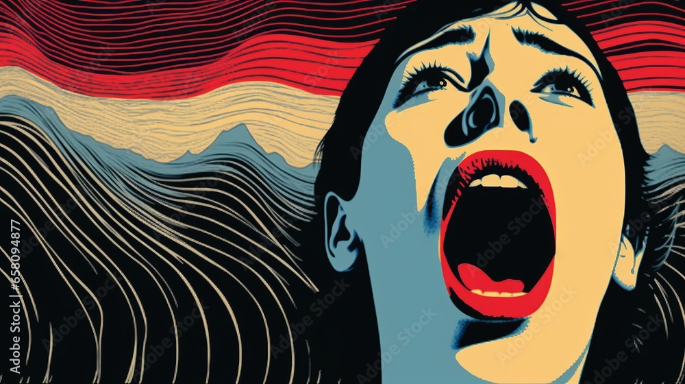 Silent Scream: Sound waves emanating from a mute icon, representing ...