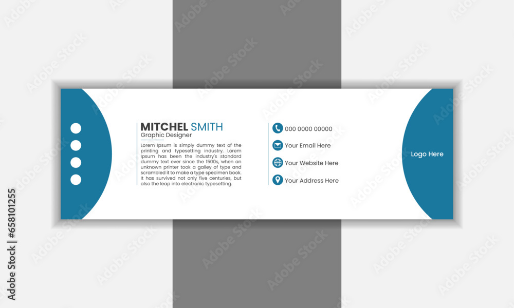 Email signature template design or Email footer template Stock Vector ...