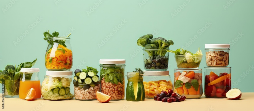 Meal prepping for the week consisting of a balanced healthy and eco ...
