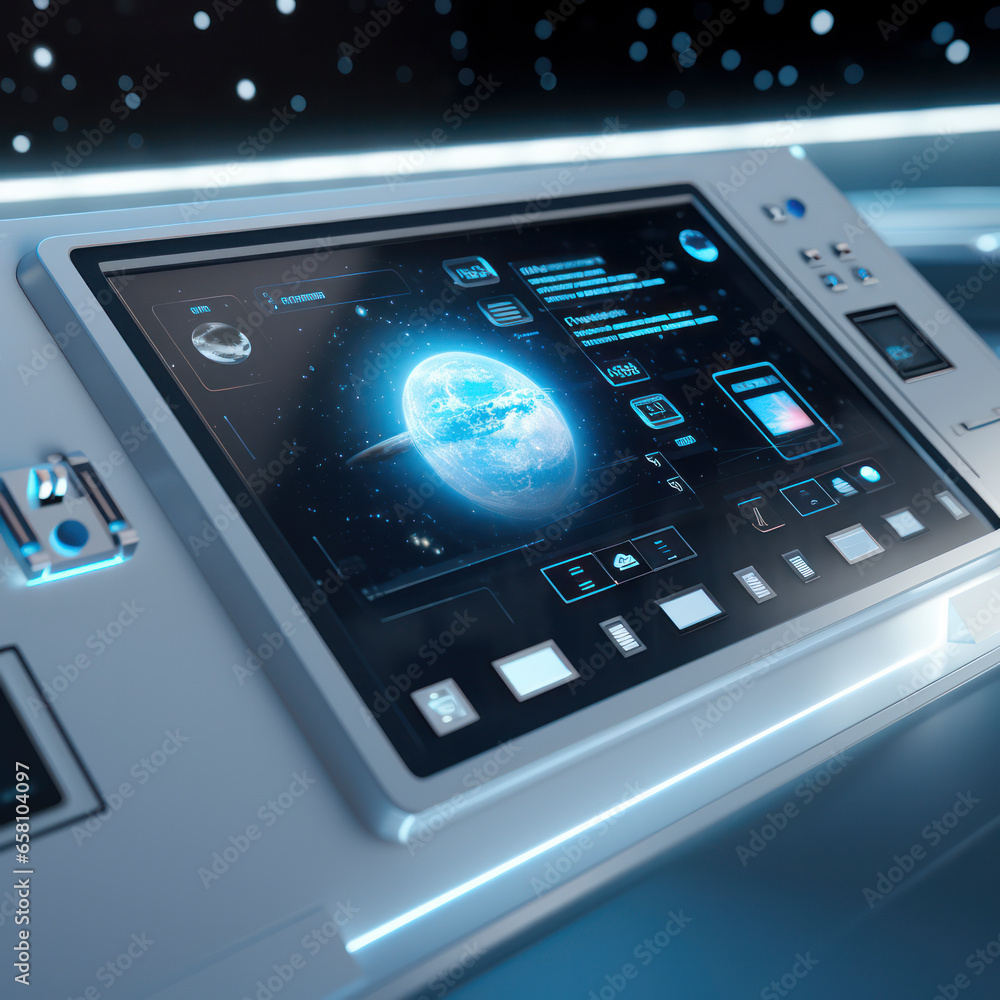 virtual interactive control panel for spaceship. Stock Photo | Adobe Stock