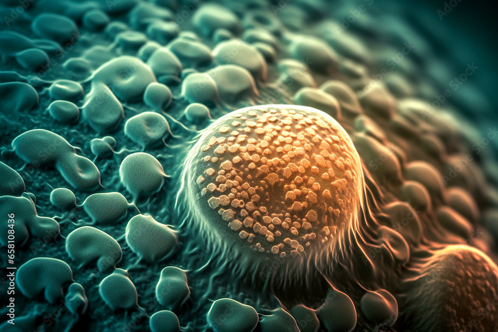 Macro photography of biological microorganisms.Human organs. Macro ...