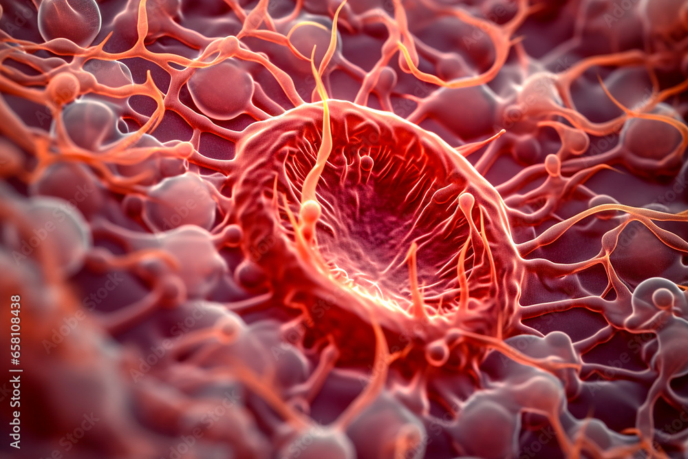 Macro photography of biological microorganisms.Human organs. Macro ...