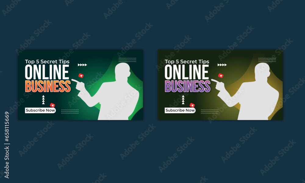 modern and trend professional business youtube thumbnail design ...