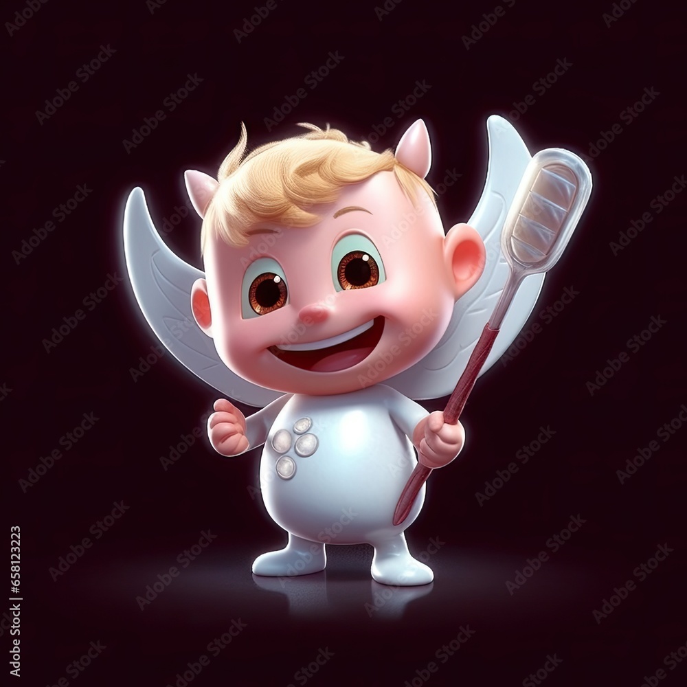 Magic tooth fairy illustration. 3D character from the fairy tale tooth ...