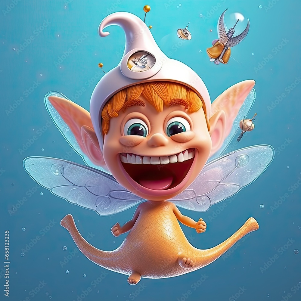 Magic tooth fairy illustration. 3D character from the fairy tale tooth ...