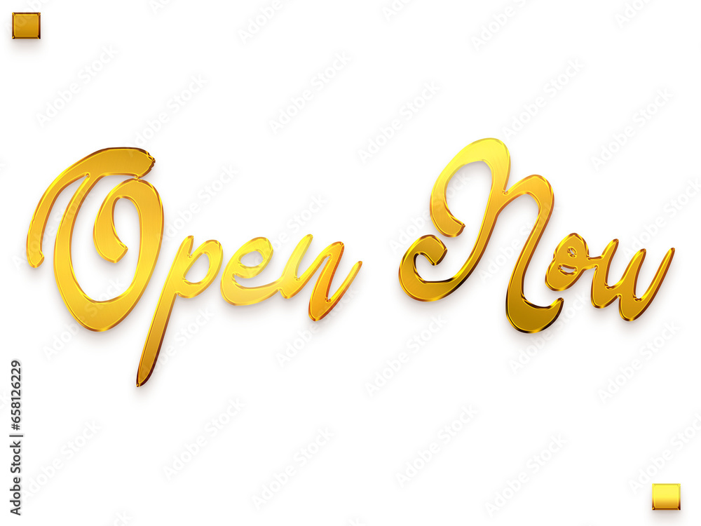 Open Now Gold PNG Typography Text Transparent Image Stock Illustration ...