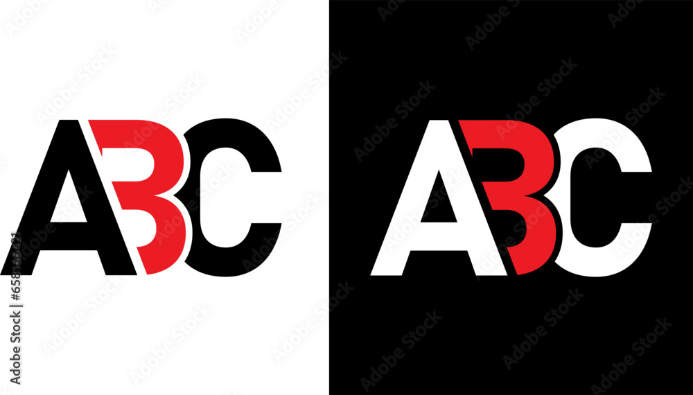 ABC Letter Initial Logo Design Template Vector Illustration | ABC Red ...