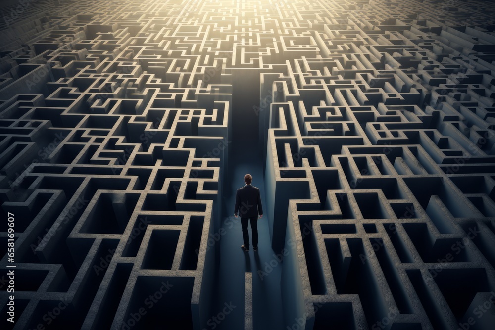 Navigating the Maze: Overcoming Obstacles on the Path to Success Stock ...