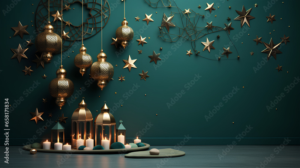 realistic image of poster background for islamic design Stock ...