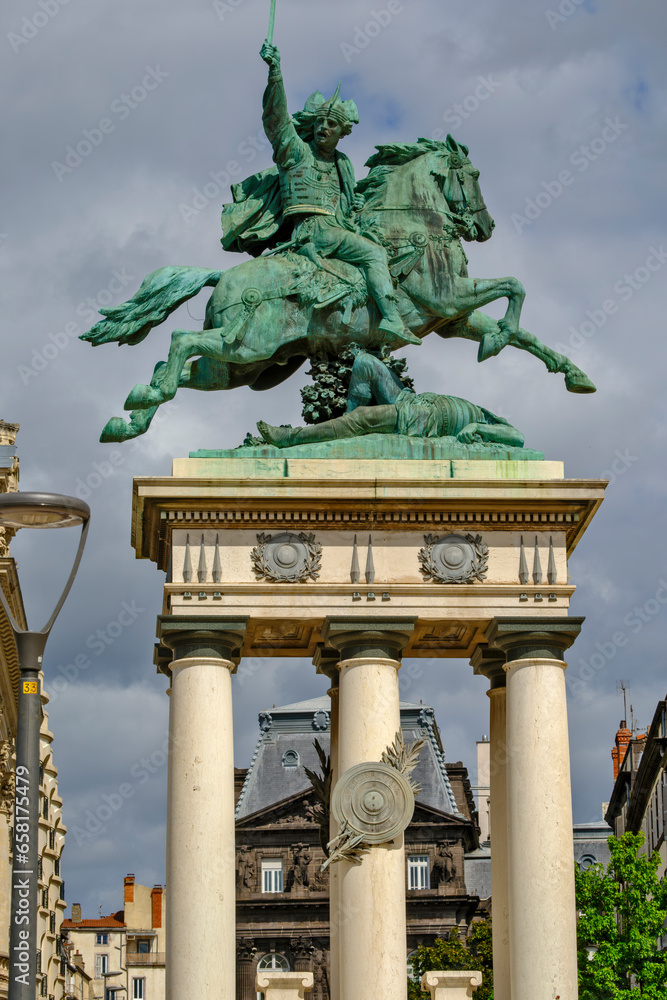 Vercingetorix equestrian statue in Clermont-Ferrand, France Stock Photo ...