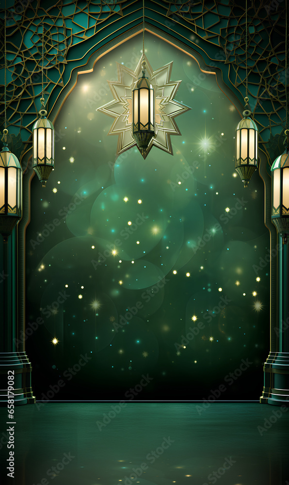 realistic image of poster background for islamic design Stock ...