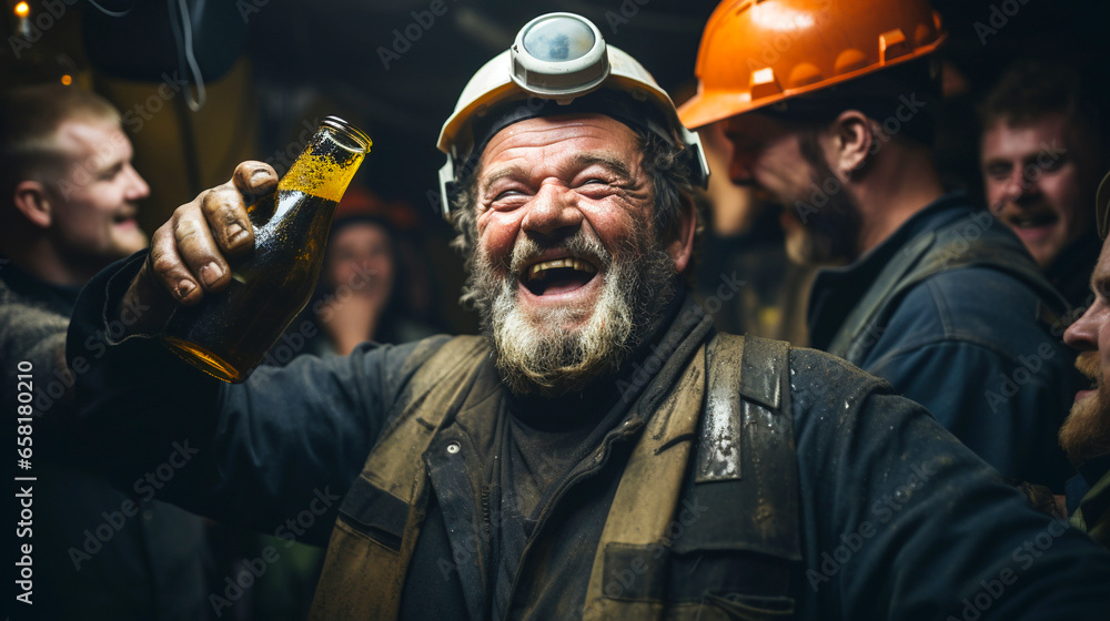 Triumph and Jubilation: Miners and Construction Workers Celebrate ...