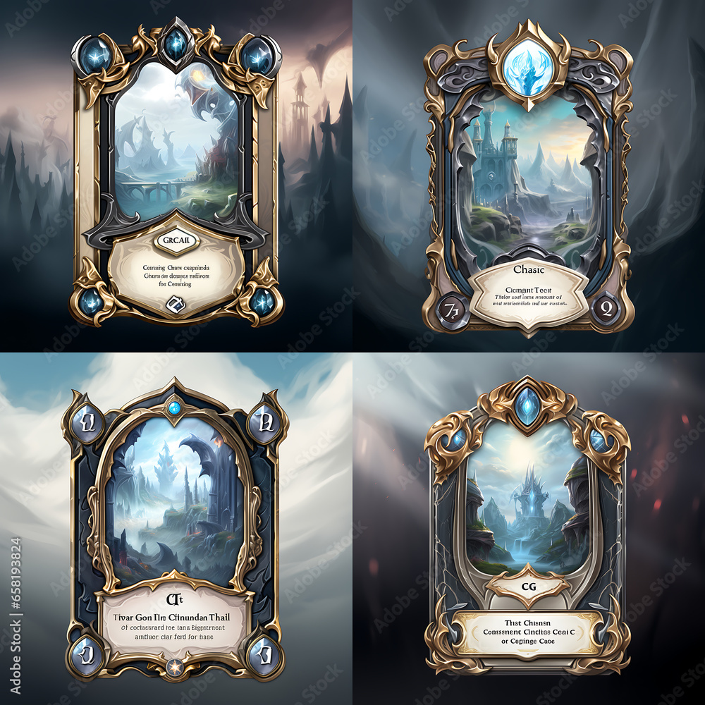 tcg game card design fantasy style border ,ai generated Stock ...