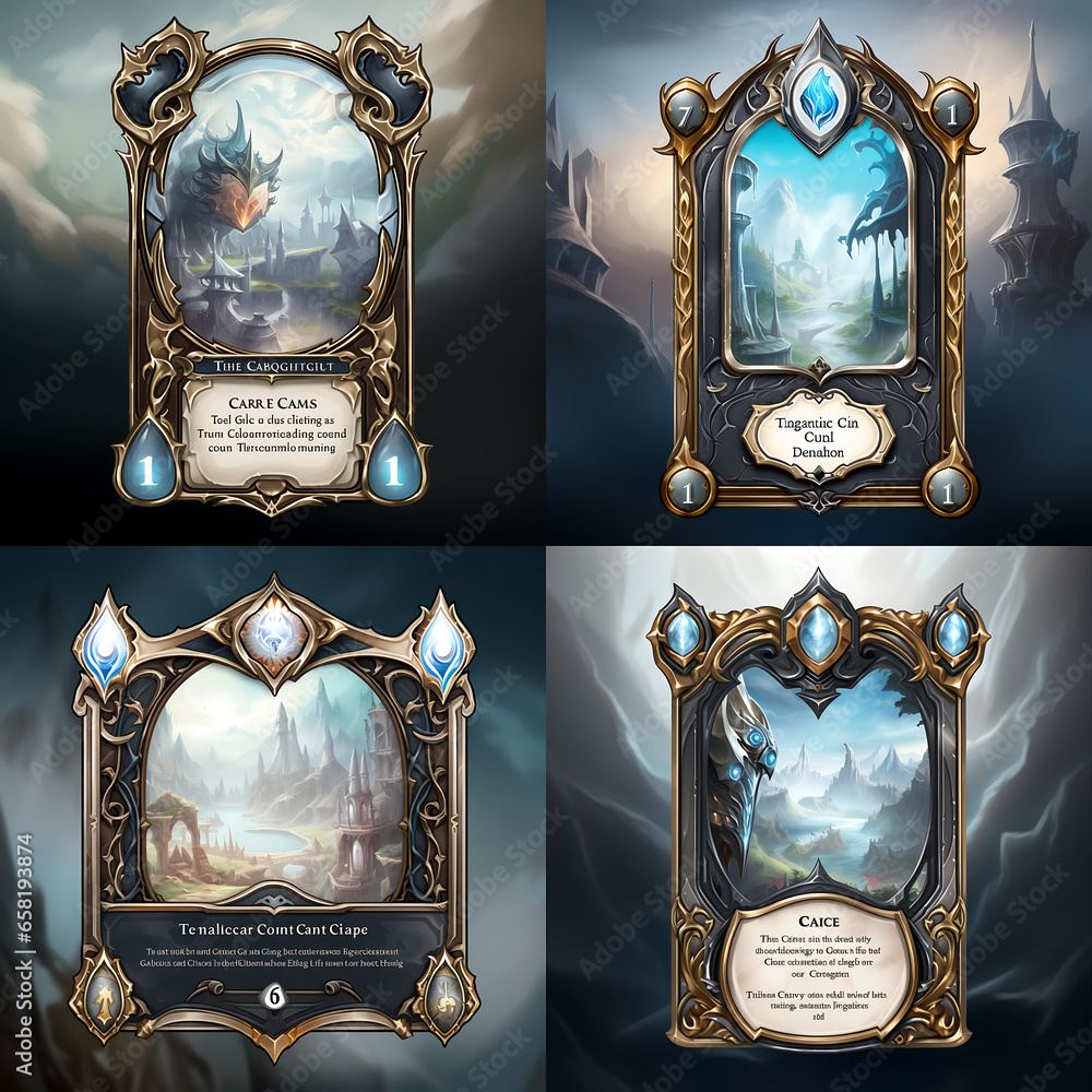 tcg game card design fantasy style border ,ai generated Stock ...