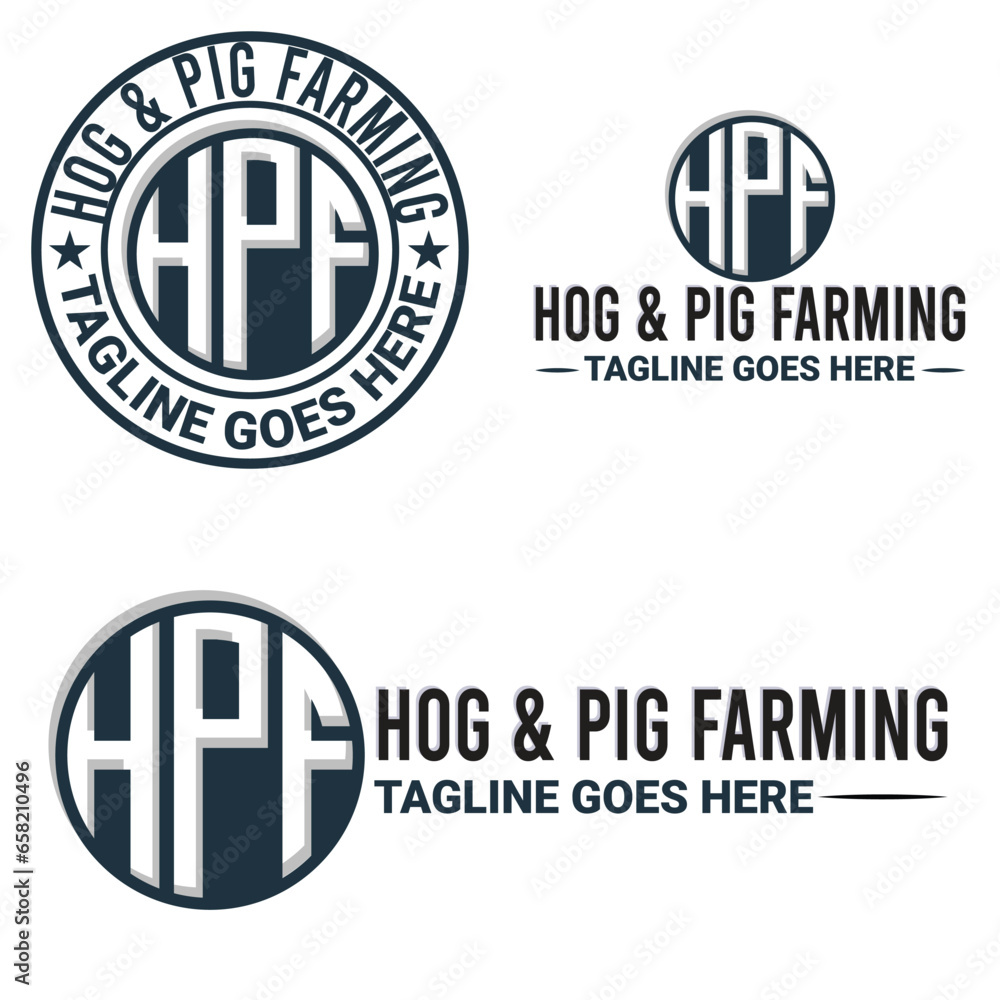 Monogram, Minimalist, And Letterhead Hog And Pig Farming Logo Design ...