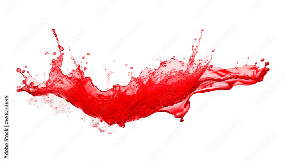 red paint splashes isolated on transparent background cutout Stock ...
