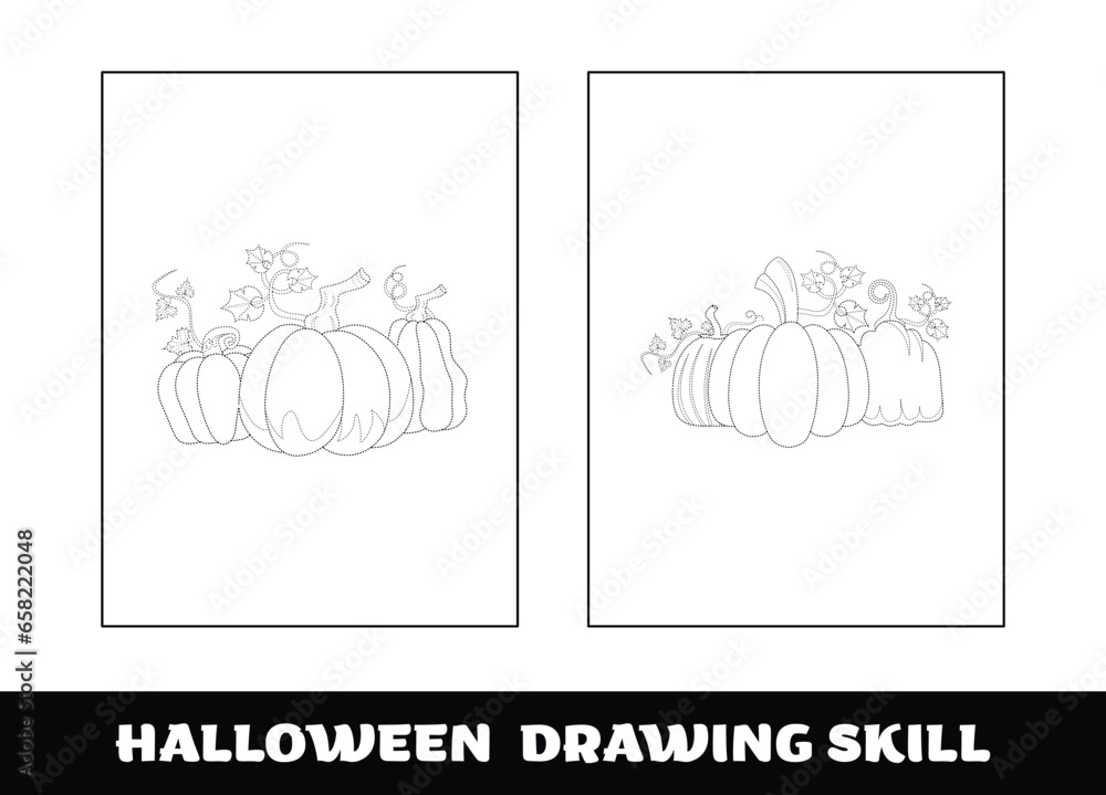 Copy the picture kids game and coloring page. Halloween education ...