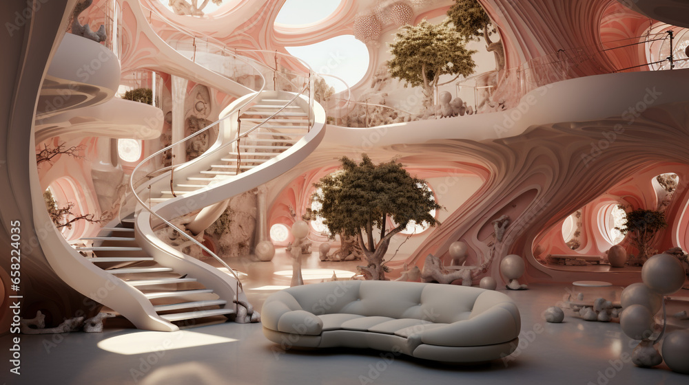 surrealism room interior design cosycore dada, generative thick ink ai ...