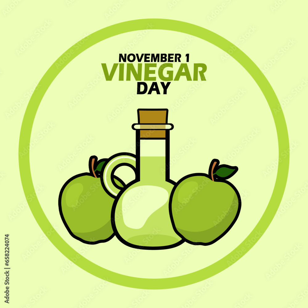 A bottle of apple vinegar and two fresh apples, with bold text in ...